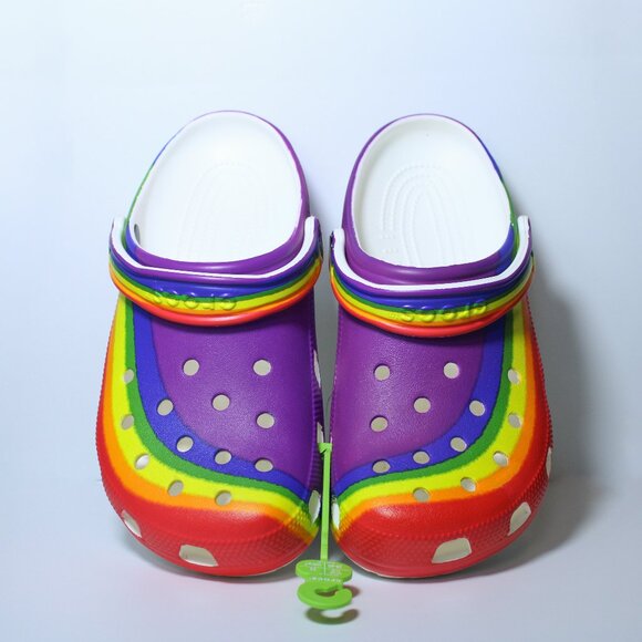 CROCS | Shoes | Crocs Rainbow Classic Clog Mens 7womens 9 Mens 8womens ...